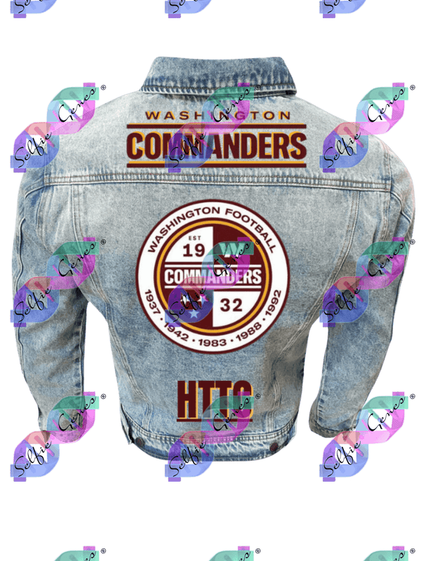 Men's Washington Commanders Crest Denim Jacket - Selfie Genes