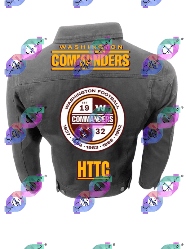 Men's Washington Commanders Crest Denim Jacket - Selfie Genes